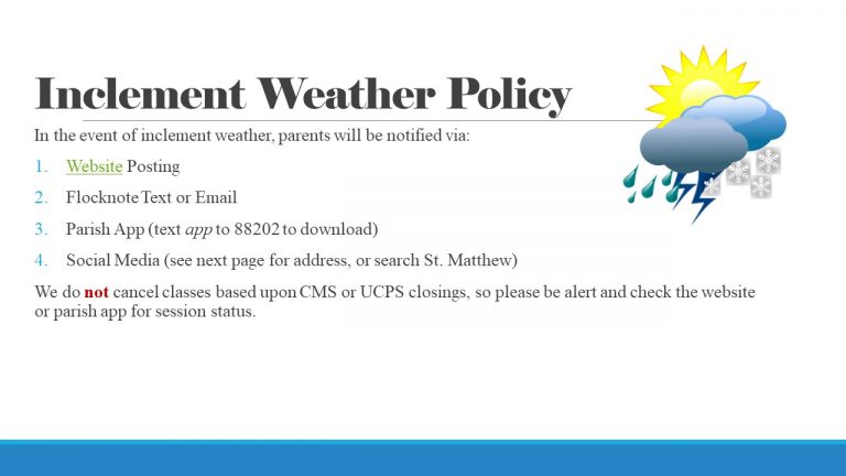 Inclement Weather Policy – St. Matthew